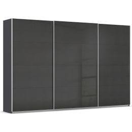 Schwebetürenschrank Rauch "Kleiderschrank Schrank Garderobe AGORDO mit Dekor- oder Hochglanzfront" Schränke Gr. B/H/T: 360 cm x 229 cm x 62 cm, 3 St., grau (graumetallic, hochglanz effektgrau) durchdachte Innenausstattung, in 4 Breiten und 2 Höhen MADE IN GERMANY