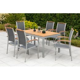 Garten-Essgruppe Merxx "»Siena«" Sitzmöbel-Sets grau (grau, grau, graphit) Tisch: LxB: 150x90 cm