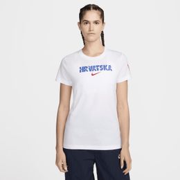 Kroatien Crest Nike Fußball-T-Shirt für Damen - Weiß