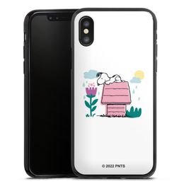 DeinDesign iPhone X Handy Silikon H&uuml;lle Case schwarz Handyh&uuml;lle Snoopy Dog Official Licensed Product
