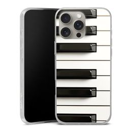 DeinDesign iPhone 16 Pro Max Handy Silikon H&uuml;lle Case transparent Handyh&uuml;lle Klavier Music Piano Silikon Case