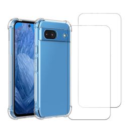 Hülle Google Pixel 8A und 2 schutzfolien - TPU - Transparent