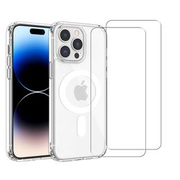 Hülle iPhone 15 Pro Max und 2 schutzfolien - TPU - Transparent