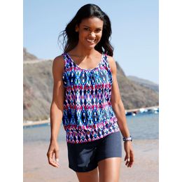 Tankini-Top feel good Gr. 44, Cup B, blau (marine, bedruckt) Damen Bikini-Oberteile