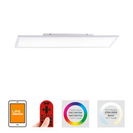 JUST LIGHT Deckenleuchte "Ls-FLAT", weiß, B:25cm H:5,6cm L:100cm, Lampen, RGB+tunable white, Infrarot inkl., Fernbedienung, Smarthome fähig