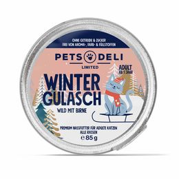 Pets Deli Nassfutter Limited Edition Winter Gulasch Wild mit Birne für Katzen - 12x85g