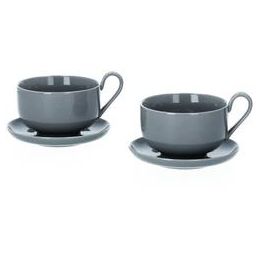 Blomus RO 2 Teetassen mit Untertasse 230 ml Porzellan sharkskin