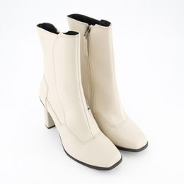 TK Maxx Beige Memula High Zip Lea Stiefeletten mit Absatz aus Leder