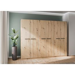 Drehtürenschrank Rauch "Kleiderschrank Schrank Garderobe Garderobenschrank Stauraumwunder MODI" Schränke Gr. B/H/T: 271 cm x 210 cm x 54 cm, Ohne Spiegel, braun (eiche artisan) inkl. Stoff-Organizer mit 6 Fächern optionaler Spiegel MADE IN GERMANY