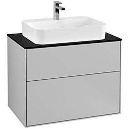 Villeroy & Boch Villeroy und Boch Finion Waschtischunterschrank G34200GJ 80x60,3cm, Emotion, Abdeckplatte black matt, Light grey matt