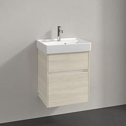 Villeroy & Boch Villeroy und Boch Collaro Waschtischunterschrank C006B0AA 46x54,6x37,4cm, Waschbecken mittig, LED-Beleuchtung, white oak