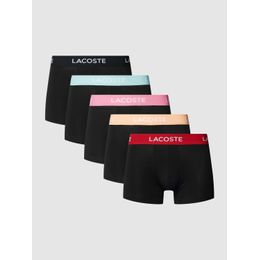 Lacoste Trunks mit elastischem Logo-Bund im 5er-Pack