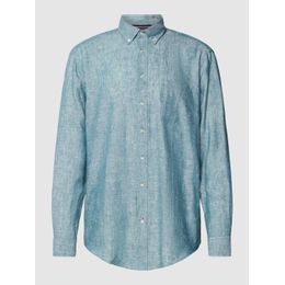 Christian Berg Regular Fit Leinenhemd mit Button-Down-Kragen