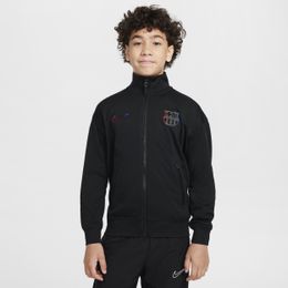 FC Barcelona Academy Pro Away Nike Dri-FIT Fußball-Hymnenjacke für ältere Kinder - Schwarz