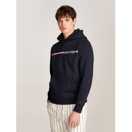 Hoodie Tommy Hilfiger "CHEST STRIPE HOODY" Gr. S, blau (desert sky) Herren Sweatshirts