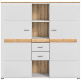 Highboard Inosign Sideboards Gr. B/H/T: 141 cm x 138 cm x 37 cm, 2, grau (ashgra, eiche)