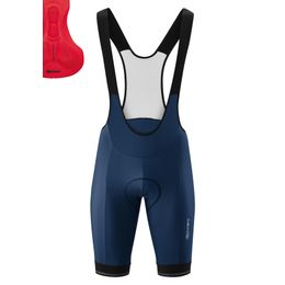 Fahrradhose Gonso "SITIVO BIB 0", Herren, Gr. L, Normalgrößen, blau (rot), 65% Polyamid, 35% Elastan, Hosen, Herren Radhose, innovatives Sitzpolster, Träger-Radlerhose, Tight Fit