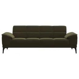 2,5-Sitzer FLEXLUX "Viale, tolle Optik und super bequem", grün (moos grün), B:208cm H:74cm T:99cm, 100% Polyester, Sofas, Sitzaufbau hochwertiger Kaltschaum und Stahl-Wellenunterfederung