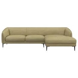 Ecksofa FLEXLUX "Belle Designsofa, L-Form, B/T 288/149 cm" Sofas Gr. B/H/T: 288cm x 74cm x 149cm, Bouclé, Chaiselongue rechts, gelb (mustard yell) Skandinavisches Design, In hochwertiger Verarbeitung