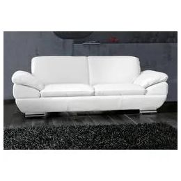 2,5-Sitzer Calia italia "Glamour, italienisches Designsofa mit entspannendem Sitzkomfort" Sofas Gr. B/H/T: 206cm x 79cm x 94cm, Leder BULL, beige (naturweiß) toller Designfuß