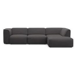 Ecksofa RAUM.ID "Merid jederzeit durch Module erweiterbar L-Form" Sofas Gr. B/H/T: 295cm x 70cm x 162cm, Struktur fein, Ottomane rechts, grau (anthrazit) als Modul oder separat verwendbar, für individuelle Zusammenstellung Bestseller