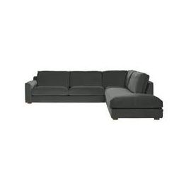 Ecksofa furninova "Grande Design und Komfort, L-Form" Sofas Gr. B/H/T: 321cm x 84cm x 271cm, Ottomane rechts, grau (anthrazit) sehr bequem dank loser Kissen und hochwertigem Sitzaufbau