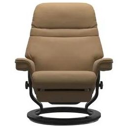 Relaxsessel stressless "Sunrise" Sessel Gr. Leder PALOMA, PowerTM Leg & Back-ohne Akku-Classic Base Schwarz, Relaxfunktion-Drehfunktion-Integrierte Fußstütze-PlusTMSystem, B/H/T: 79cm x 103cm x 78cm, braun (taupe paloma) elektrisch verstellbar, optional 2-motorisch, Größe M & L