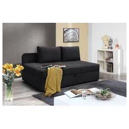 Schlafsofa Alina "Marla" Sofas Gr. B/H/T: 201cm x 73cm x 95cm, Struktur fein XBO, schwarz (schwarz xbo 10) inkl. Stauraum und 2 Rückenkissen