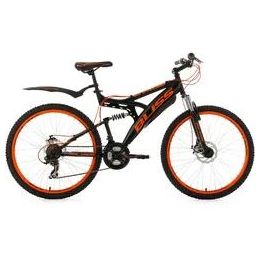 KS-Cycling Mountainbike KS CYCLING "Bliss" Fahrräder Gr. 47cm, 26 Zoll (66,04cm), schwarz (schwarz-orange) für Damen und Herren, Kettenschaltung