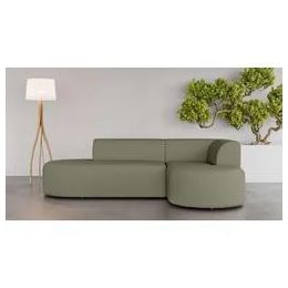 Ecksofa Andas "Ecksofa Tvinne mit Ottomane links oder rechts bestellbar" Sofas Gr. B/H/T: 260cm x 73cm x 170cm, Struktur, Ottomane rechts, grün L-Form, mit Wellenunterfederung, BxTxH 260x170x73 cm