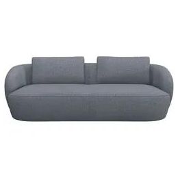 3-Sitzer FLEXLUX "Torino, rund, Couch, Dreisitzer" Sofas Gr. B/H/T: 217cm x 85cm x 102cm, Boucle, blau (navy blue) Modernes, organisches Sofa-Design, Kaltschaum, Wellenunterfederung