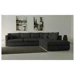 Guido Maria Kretschmer Home & Living Ecksofa GUIDO MARIA KRETSCHMER HOME & LIVING "Arles, L-Form" Sofas Gr. B/H/T: 318cm x 80cm x 272cm, Flachgewebe, Ottomane rechts, grau (anthrazit) extra tiefe Sitzfläche, in diversen Stoffqualitäten