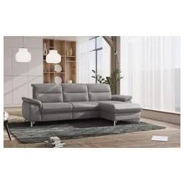 Sit & More Ecksofa SIT & MORE "Astoria L-Form" Sofas Gr. B/H/T: 260cm x 91cm x 175cm, Luxus-Microfaser ALTARA NUBUCK, Recamiere rechts, ohne Kopfteilverstellung-ohne Armlehnfunktion-ohne Relaxfunktion motorisch im Sofa 2,5-sitzig-ohne Relaxfunktion motorisch in Recamiere, grau wahlweise mit motorischer Relaxfunktion