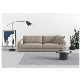 Big-Sofa Trendmanufaktur "Bourbon, Designsofa" Sofas Gr. B/H/T: 264cm x 84cm x 111cm, Struktur weich, grau (taupe grau) mit extra hohem Sitzkomfort, in trendigem Cord Bezug erhältlich