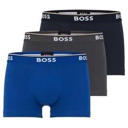 Boxer BOSS Gr. M, blau (open blue) Herren Unterhosen mit BOSS Schriftzug auf dem Bund