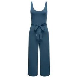 Jumpsuit Ragwear "Lisseta" Gr. L (40), Normalgrößen, blau (petrol), Damen, Material: 48% Baumwolle, 47% Viskose, 5% Elasthan, Overalls, Langer Damen Overall mit Bindegürtel