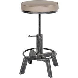 CLP Sitzhocker Destin mit Kunstlederbezug I Hocker im Industrial Design I gepolstert und h&ouml;henverstellbar