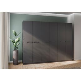 Drehtürenschrank Rauch "Kleiderschrank Schrank Garderobe Garderobenschrank Stauraumwunder MODI" Schränke Gr. B/H/T: 271 cm x 210 cm x 54 cm, Ohne Spiegel, grau (graumetallic) inkl. Stoff-Organizer mit 6 Fächern optionaler Spiegel MADE IN GERMANY