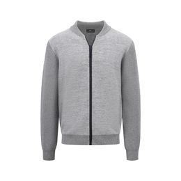 Strickjacke Fynch-Hatton Gr. 4XL, grau (steel) Herren Strickjacken mit Reißverschluss