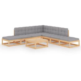 vidaXL - 8-tlg. Garten-Lounge-Set mit Kissen Kiefer Massivholz