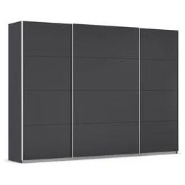 Schwebetürenschrank Rauch "Kleiderschrank Schrank Garderobe AGORDO mit Dekor- oder Hochglanzfront" Schränke Gr. B/H/T: 315cm x 229cm x 62cm, 3 St., grau (graumetallic) durchdachte Innenausstattung, in 4 Breiten und 2 Höhen MADE IN GERMANY