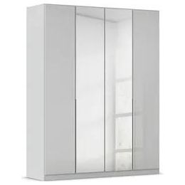 Drehtürenschrank Rauch "Kleiderschrank Kleiderschränke Schrank Garderobe AGORDO mit Glasfront" Schränke Gr. B/H/T: 181 cm x 229 cm x 54 cm, 4 St., grau (seidengrau) durchdachte Innenausstattung, in 6 Breiten und 2 Höhen MADE IN GERMANY