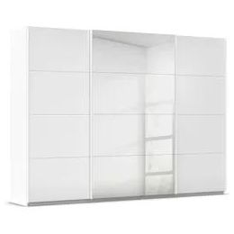 Schwebetürenschrank Rauch "Kleiderschrank Kleiderschränke Schrank Garderobe AGORDO mit Glasfront" Schränke Gr. B/H/T: 315cm x 229cm x 62cm, 3 St., weiß (alpinweiß/glas kristallweiß) durchdachte Innenausstattung, in 4 Breiten und 2 Höhen MADE IN GERMANY