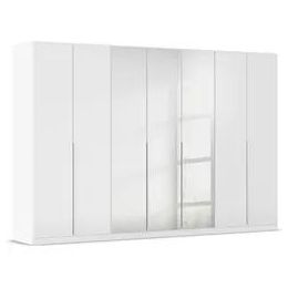 Drehtürenschrank Rauch "Kleiderschrank Schrank Garderobe AGORDO mit Dekor- oder Hochglanzfront" Schränke Gr. B/H/T: 315cm x 210cm x 54cm, 7 St., weiß (alpinweiß/hochglanz weiß) durchdachte Innenausstattung, in 6 Breiten und 2 Höhen MADE IN GERMANY