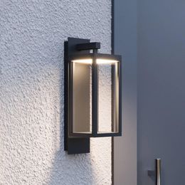 LUCANDE LED-Außenwandleuchte Ferdinand, grau, Aluminium