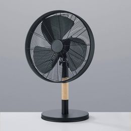 REALITY LEUCHTEN Tischventilator Viking, schwarz mit Holzelement