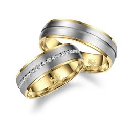 Verlobungsring MARRYA "MARRYA Titan Ringe Trauringe Eheringe Partnerringe" Fingerringe Gr. 48, Titan, goldfarben (herren ring, silber, gold) Damen