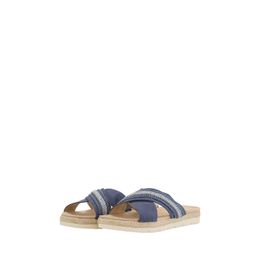 Tom Tailor Damen Flache Slipper, blau, Uni, Gr. 37