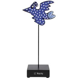 Dekofigur Goebel "James Rizzi - Snow Bird" Dekofiguren Gr. B/H/T: 8 cm x 27,5 cm x 12,5 cm, blau Sammelfigur, Tierfigur