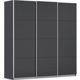 Schwebetürenschrank Rauch "Kleiderschrank Schrank Garderobe AGORDO mit Dekor- oder Hochglanzfront" Schränke Gr. B/H/T: 203 cm x 210 cm x 62 cm, 3 St., grau (graumetallic) durchdachte Innenausstattung, in 4 Breiten und 2 Höhen MADE IN GERMANY